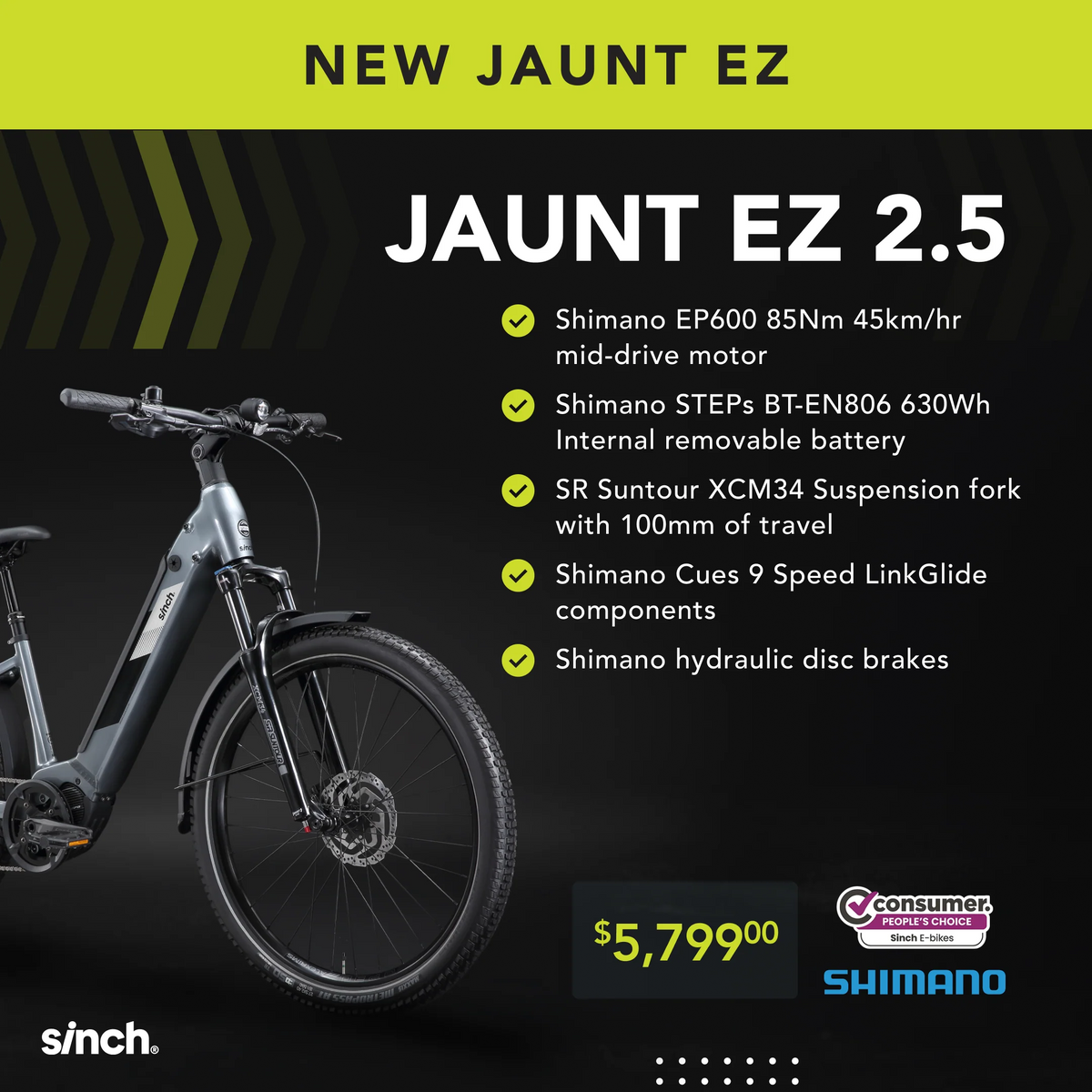 Sinch Jaunt EZ 2.5 – Christchurch Electric Bicycles
